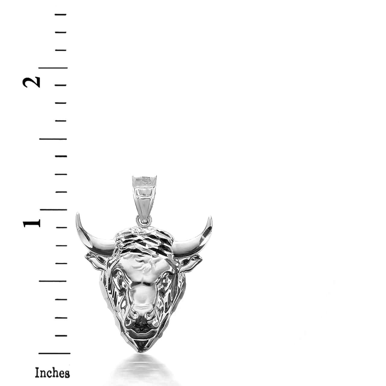 Certified 925 Sterling Silver Taurus Bull Head Animal Pendant Necklace, 20"