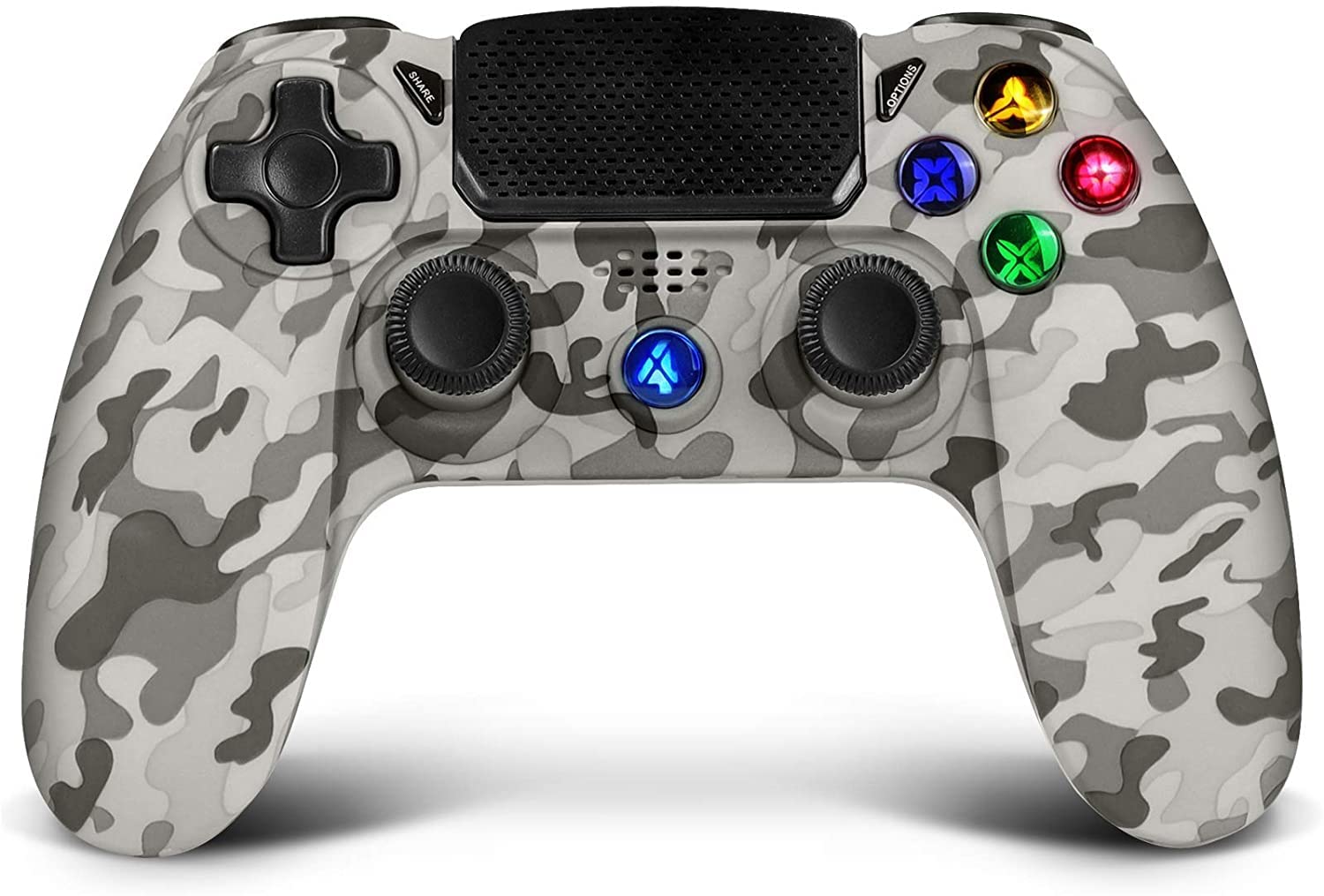 STOGA Wireless Controller for PS4, Controller for PS 4 with Touch Panel Gamepad, Turbo and Audio Jack, Joystick Controller for PS4, Gaming Controller Remote for PS3/PS4,Gray Camouflage