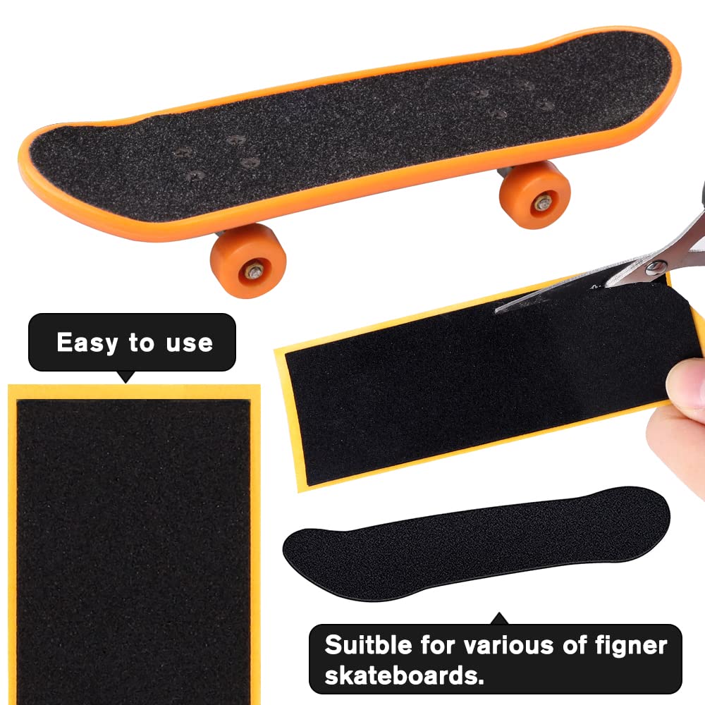 YUJUN 20PCS 38mmX110mm Wooden Fingerboard Foam Grip Tape Black Pro Skateboard Grip Tape Stickers