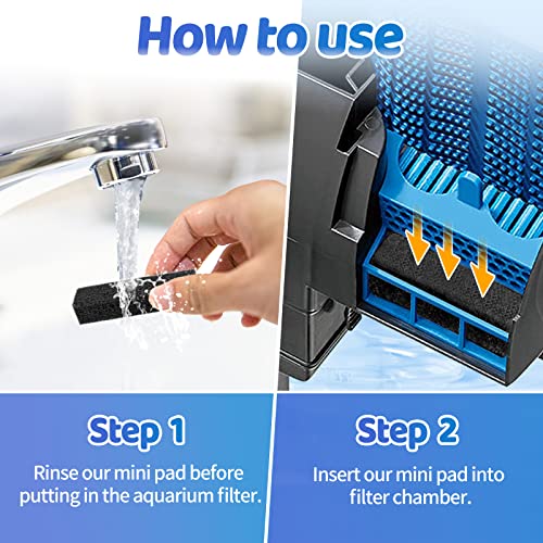 HiTauing 6 Count Carbon Reducer Filter Pads for aqueon,Fish Tank Filter Pads for QuietFlow LED PRO Model 10