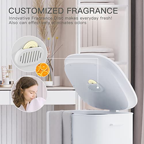 DOACE Towel Warmer Bucket, 26L Large Hot Towel Warmer with LED Display, Heat Timer 20/40/ 60 Min Adjustable, Up to 24 Hour Delay Timer, Fits Up to Two Oversized Towels - PJ, Bathrobe, Black White