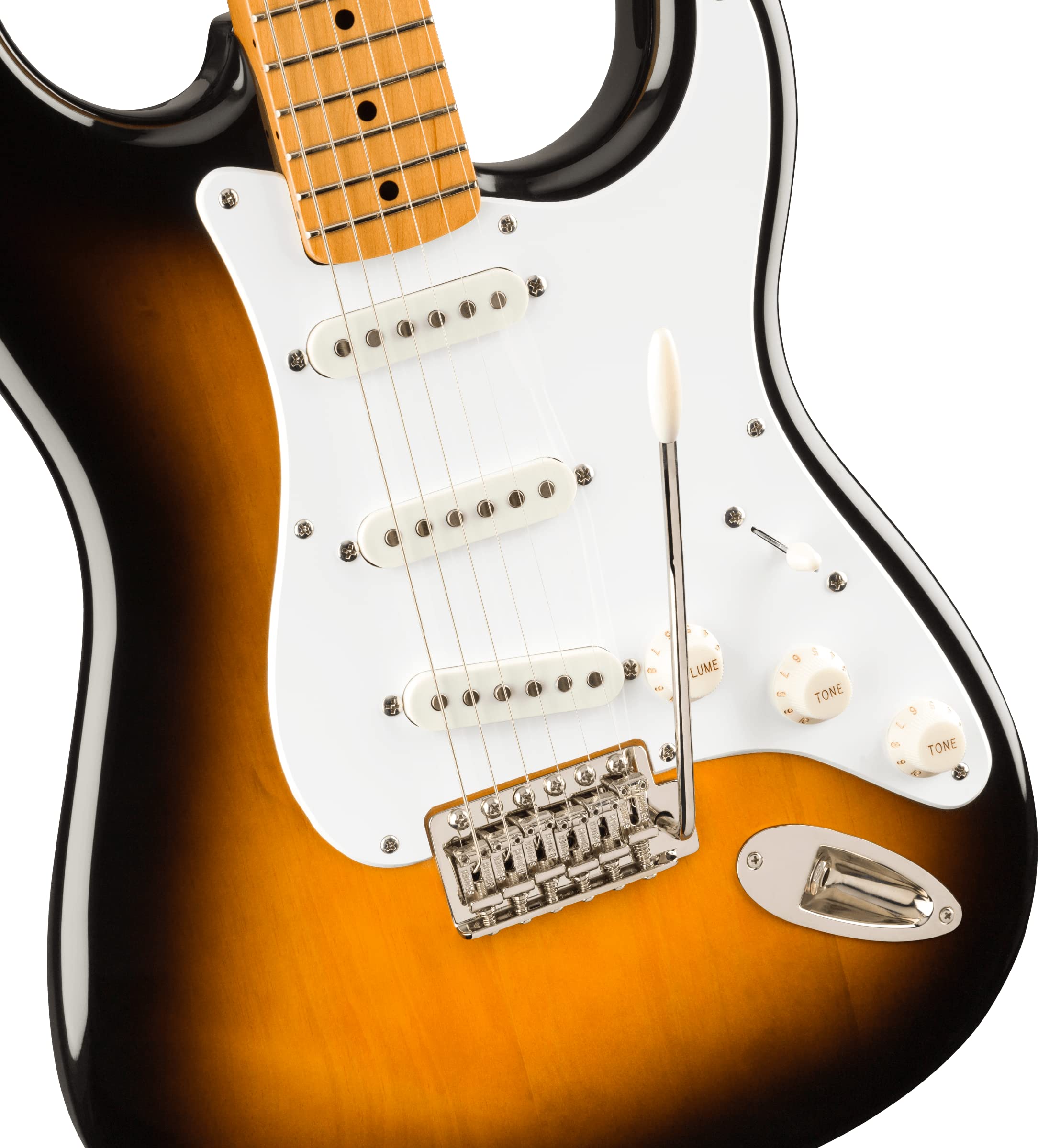 Squier Classic Vibe 50s Stratocaster Electric Guitar, with 2-Year Warranty, 2-Color Sunburst, Maple Fingerboard