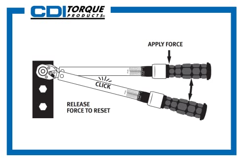 CDI 1503MFRPH Comfort Grip Dual Scale Micrometer Adjustable Click Style Torque Wrench - 1/2-Inch Drive - 20 to 150 ft. lb. Torque Range