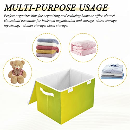 innewgogo Yellow Gradient Storage Bins with Lids for Organizing Organizer Containers with Handles Oxford Cloth Storage Cube Box for Bed Room