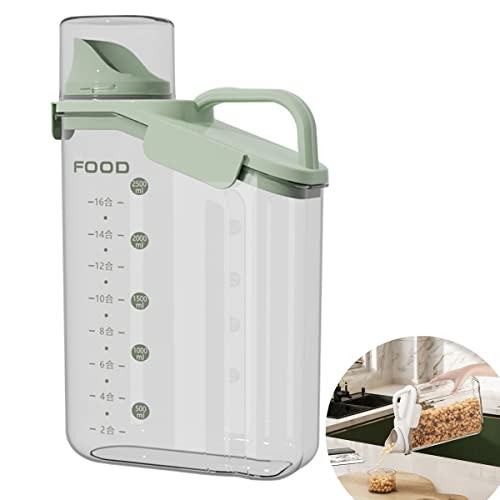 KUNANG Rice Airtight Dry Food Storage Containers with Pourable Spout,Rice Storage Bin Cereal Containers Dispenser,Airtight Cereal Container Rice Barrel(2800ml)
