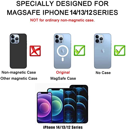 ROMSEA Glitter Compatible with Magsafe Socket Base Removable and Wireless Charging Compatible 【Base Only】 Work with Socket Grip, Ring Compatible with iPhone 14/13/12 Series,Glitter Purple.