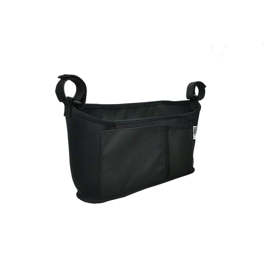 Top Universal Stroller Organizer by SNHNY; The Best Stroller Accessories; Universal Baby Diaper Stroller Bag with Accessary Bag. (Black Simpler)