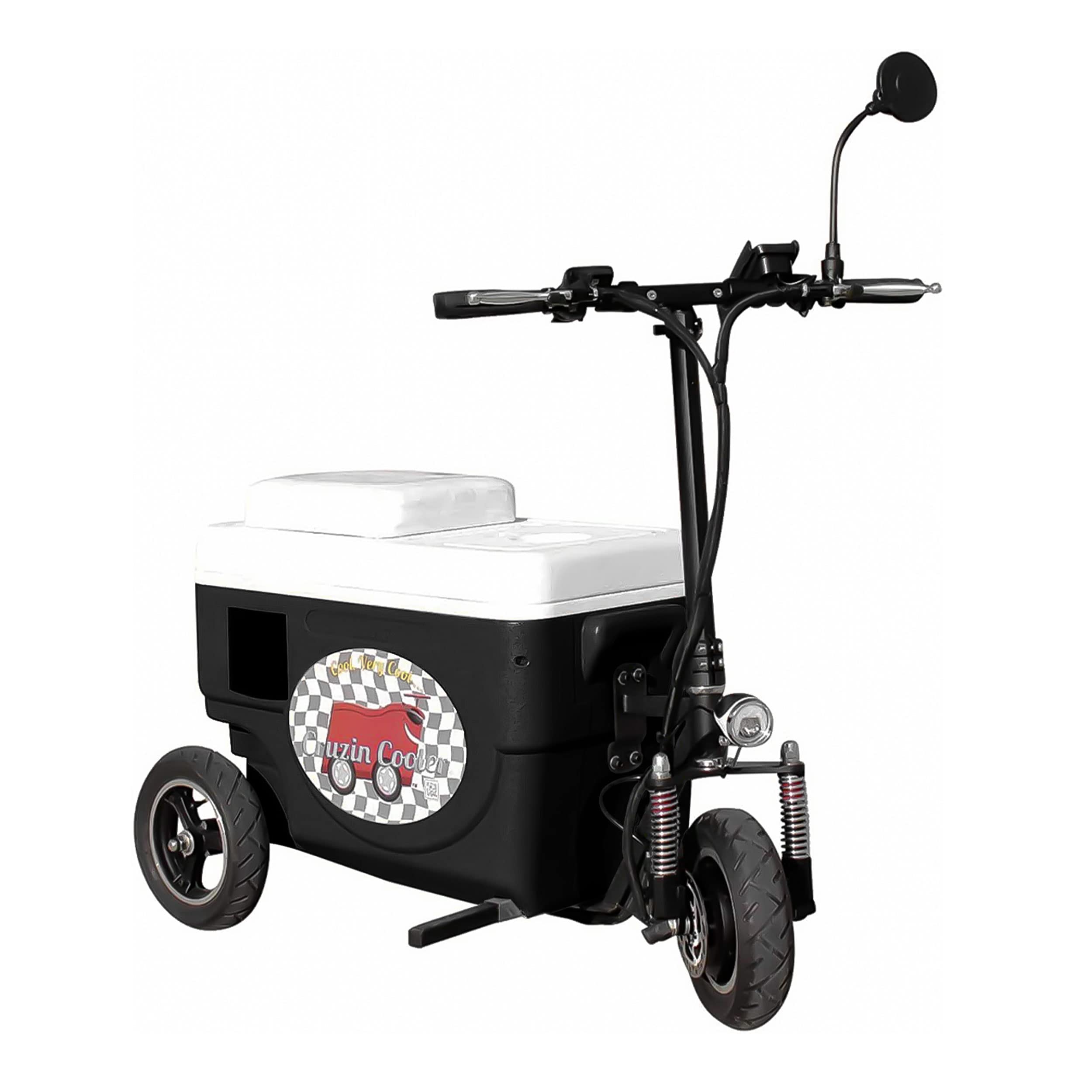 Cruzin Cooler CZ-HB Sport-X Black Motorized Ice Chest Scooter with 2 Rear Tires