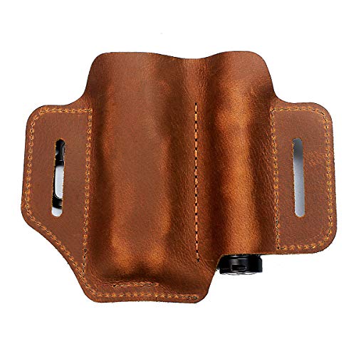 EASYANT Leather Belt Organizer for Men, Leatherman Sheath with Pen Holder, Key Fob, Flashlight Sheath, EDC Multitool Sheath for Belt