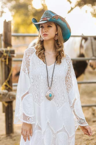 Stampede Hats Women's Love Story Rose Straw Western Hat L Blue