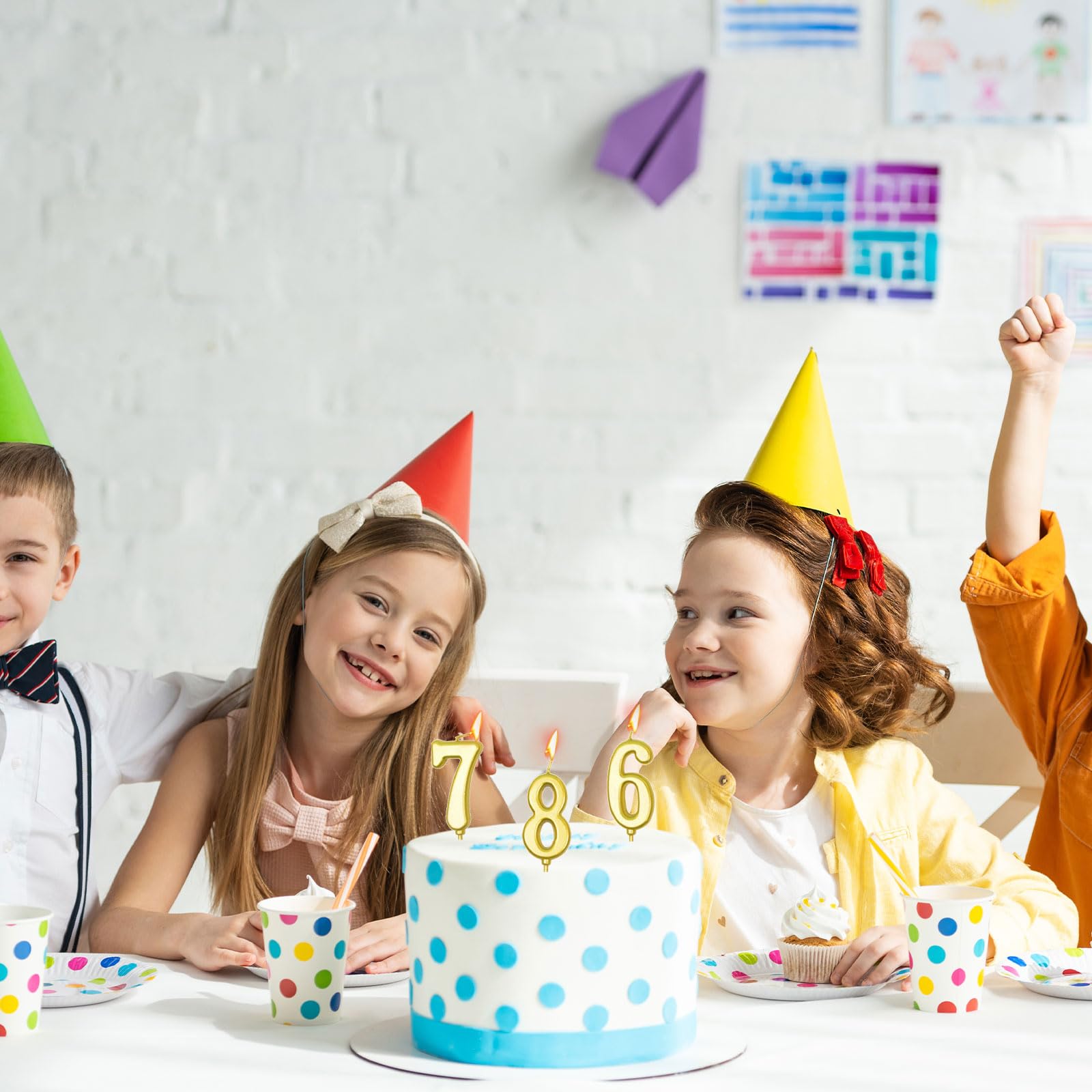 Happy Birthday Cake Candles,Swgraromlick Birthday Party Decorations Suppiles,Cake Topper for Wedding Anniversary Celebrations (Number)
