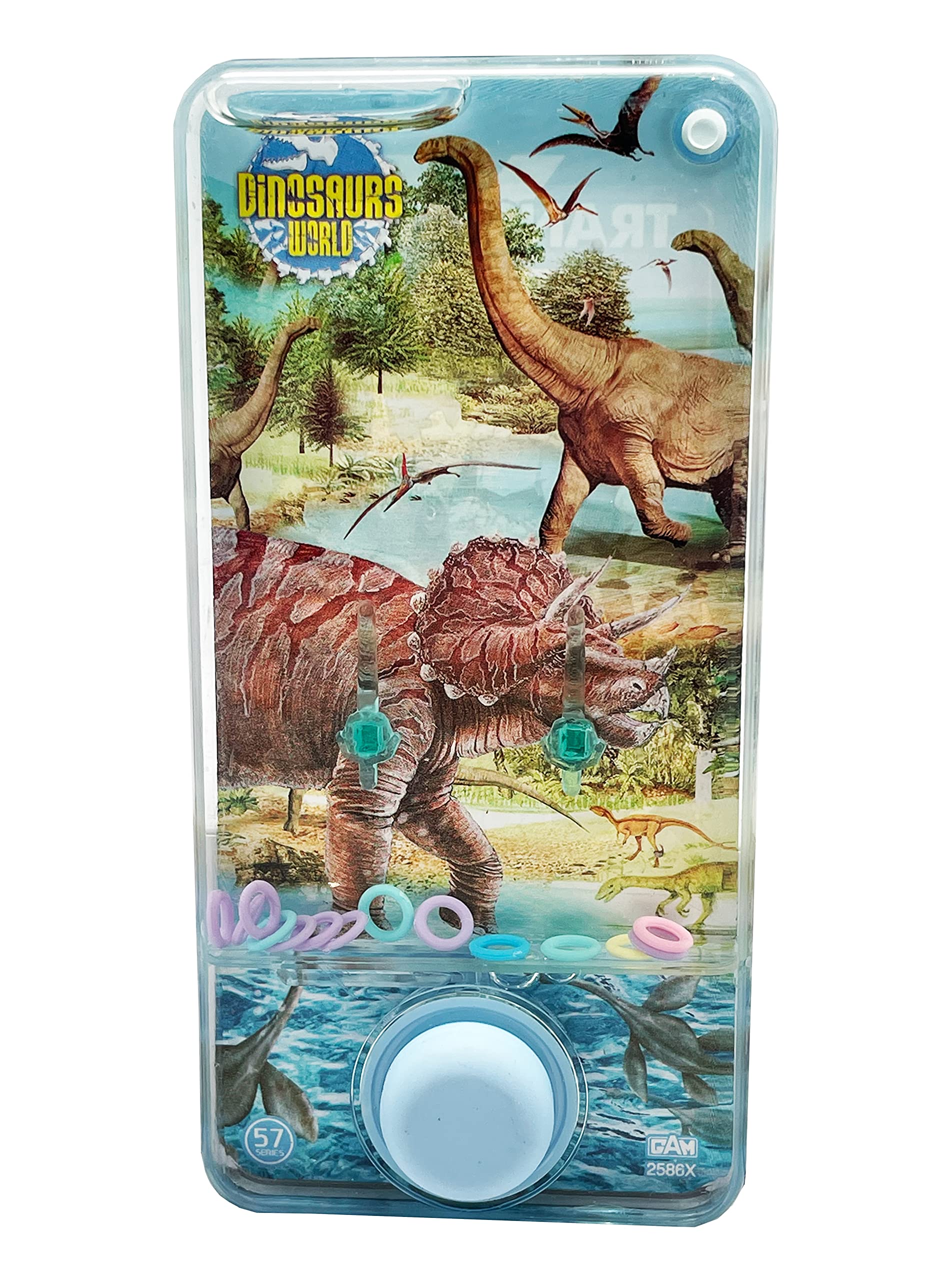 Water Games Handheld Water Ring Toy for Kids - 3 Pack of Dinosaur Water Ring Toss Toy, DinoHoop