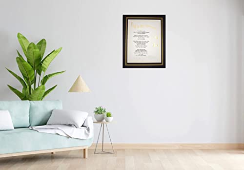 God Is My Strength, Christian Poem in Vegan Leather Frame with Built-in Easel & Hanger, Uplift Yourself or Gift to Others. For Home-Office-Dorm (Size 10 3/4 x 13 x 1/4 Inches)