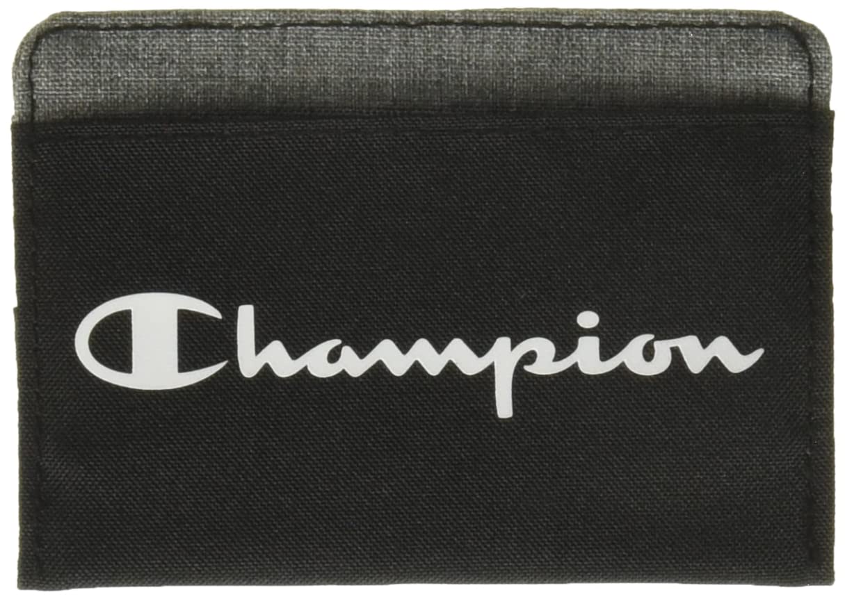 Champion unisex adult Graphic Card Case Wallet, Oxford Grey/Black, One Size US