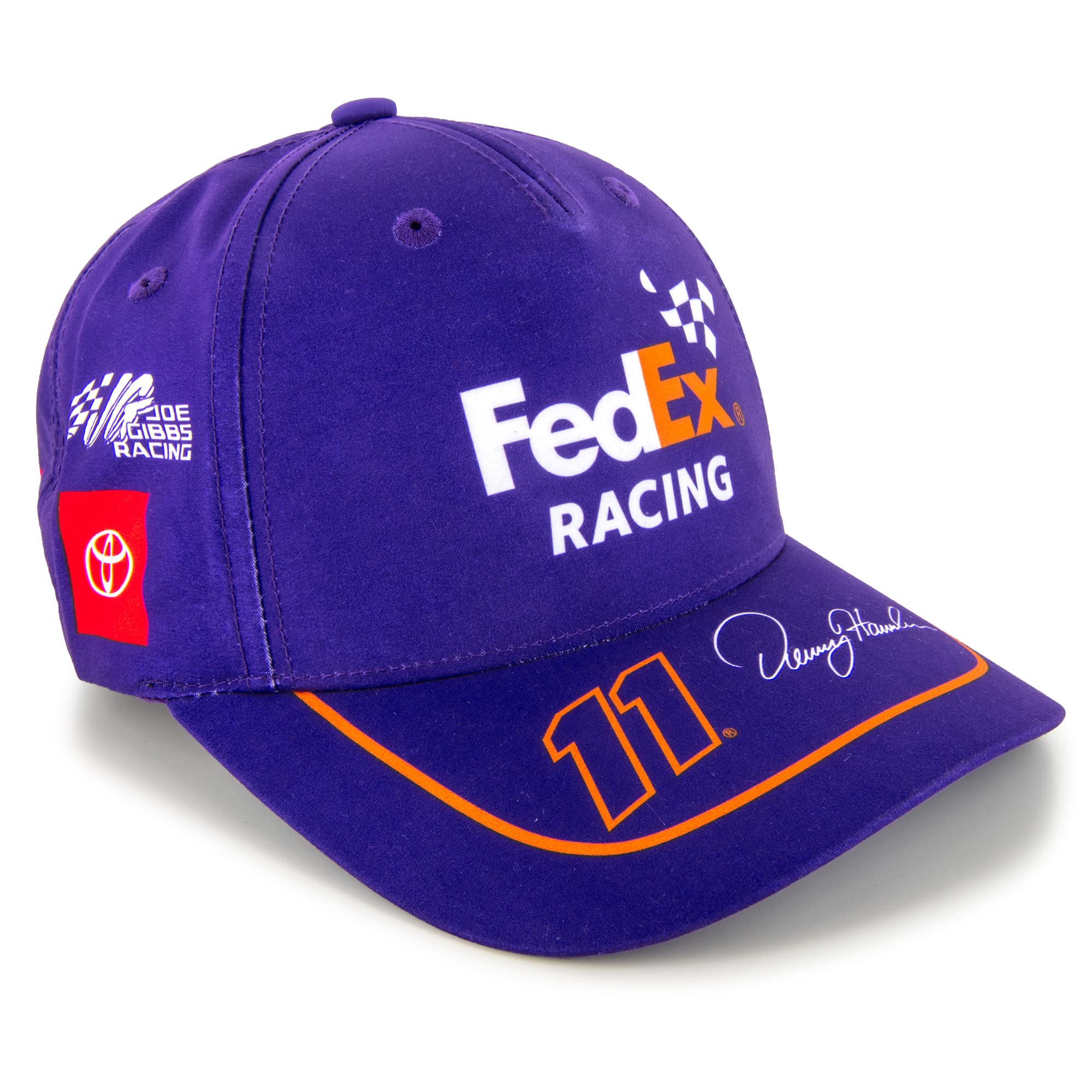 Checkered Flag Sports Denny Hamlin 2023 FedEx Uniform Pit Hat Purple