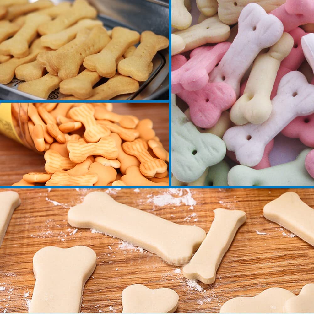 Dog Bone Cookie Cutter Set - 6 Piece Stainless Steel Shaped Cookie Cutters Molds for Baking, Holiday Celebration, DIY