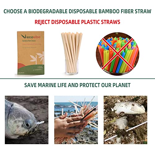 Ecovibe Straws Bamboo Straws Milkshake Straws Bamboo Straws Disposable Compostable Disposable Straw Straws For Hot Drinks Paper Boba Straws Bamboo Straw Drinking Bambo Straws Eco Straws(50 Pcs)