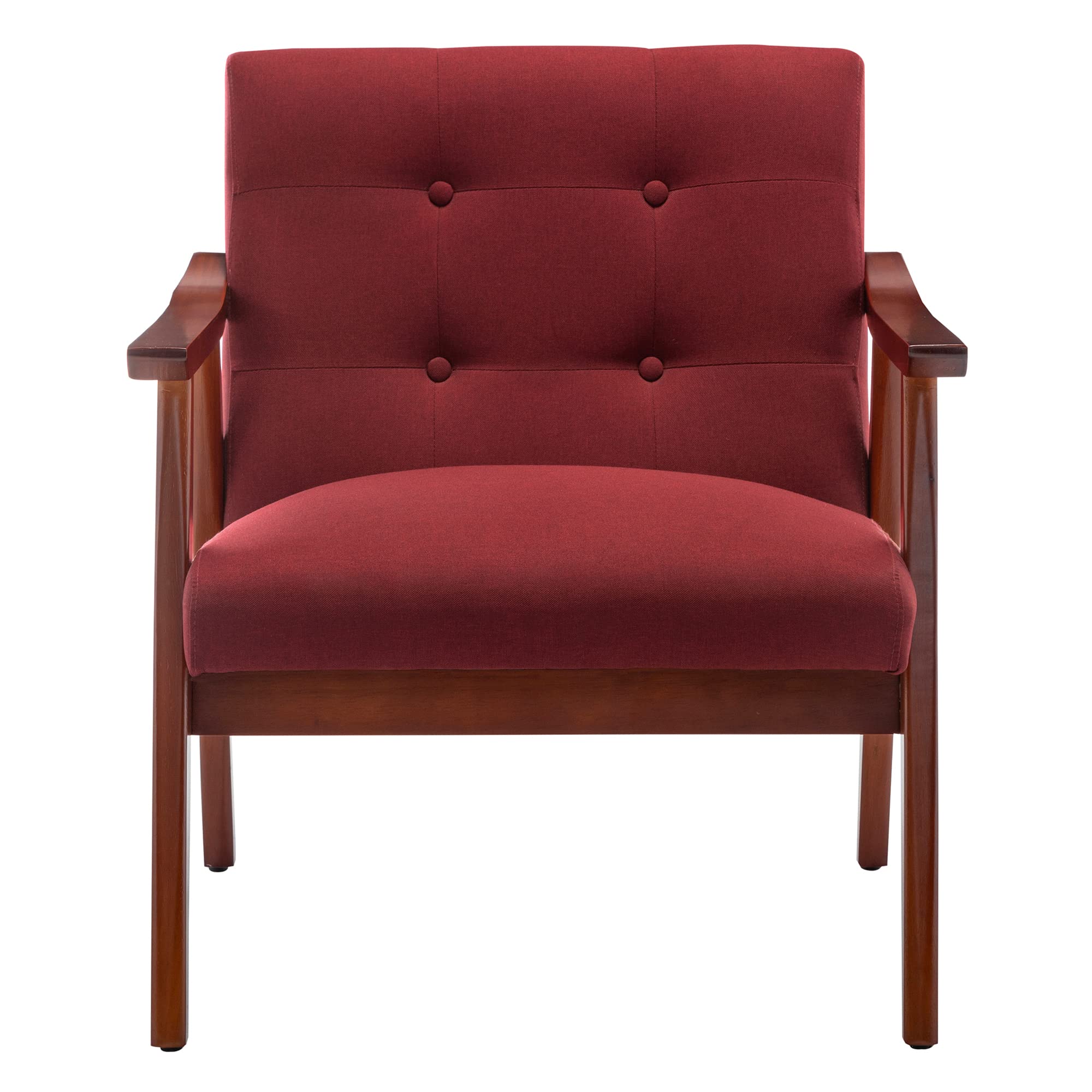 Convenience Concepts Take a Seat Natalie Accent Chair, 28.5" L x 27.5" W x 31" H, Garnet Red Fabric/Espresso