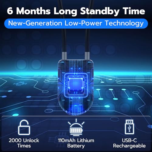 eLinkSmart Fingerprint Cable Lock, 6" Long Shackle Small Keyless Biometric Waterproof Bluetooth Smart Padlock for Gate Outdoor Fence Fridge Cabinet Locker Gun Pool Yard Pantry Helmet Travel - Silver