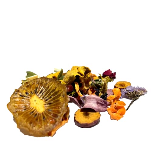 PETIVORE Premium Mixed Fruit & Vegetable for Sugar Glider, Hamster and Small Exotic Pet - Made with Real Flower, Fruits and Vegetable - Happy Treats, Snacks and Food (30g)