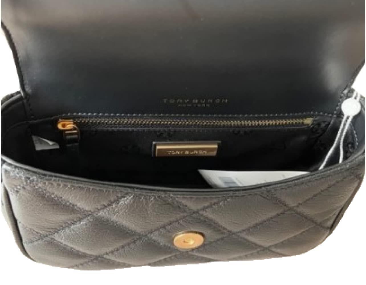 Tory Burch 87861 Black With Gold Hardware Diamond Quilted Leather Willa Mini Women's Top Handel Bag