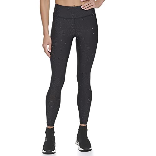 DKNY Women's Sport Tummy Control Workout Yoga Leggings, Jet Black, Medium