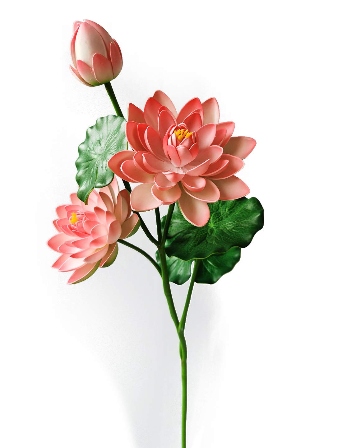 Suandsu 1pcs Artificial Lotus Fake Flowers Water Lily Long Stem Home Garden Pond Aquarium Wedding Decor 41'' High Pink