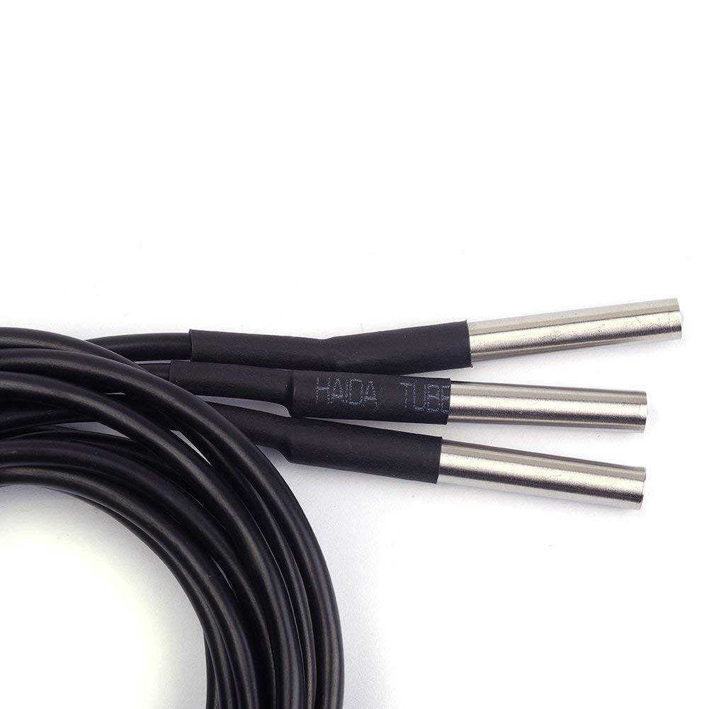 COVVY 3PCS DS18B20 Temperature Sensor Stainless Steel Probe, Accurate Reading, Measure Temperature -55°C to +125°C for Arduino