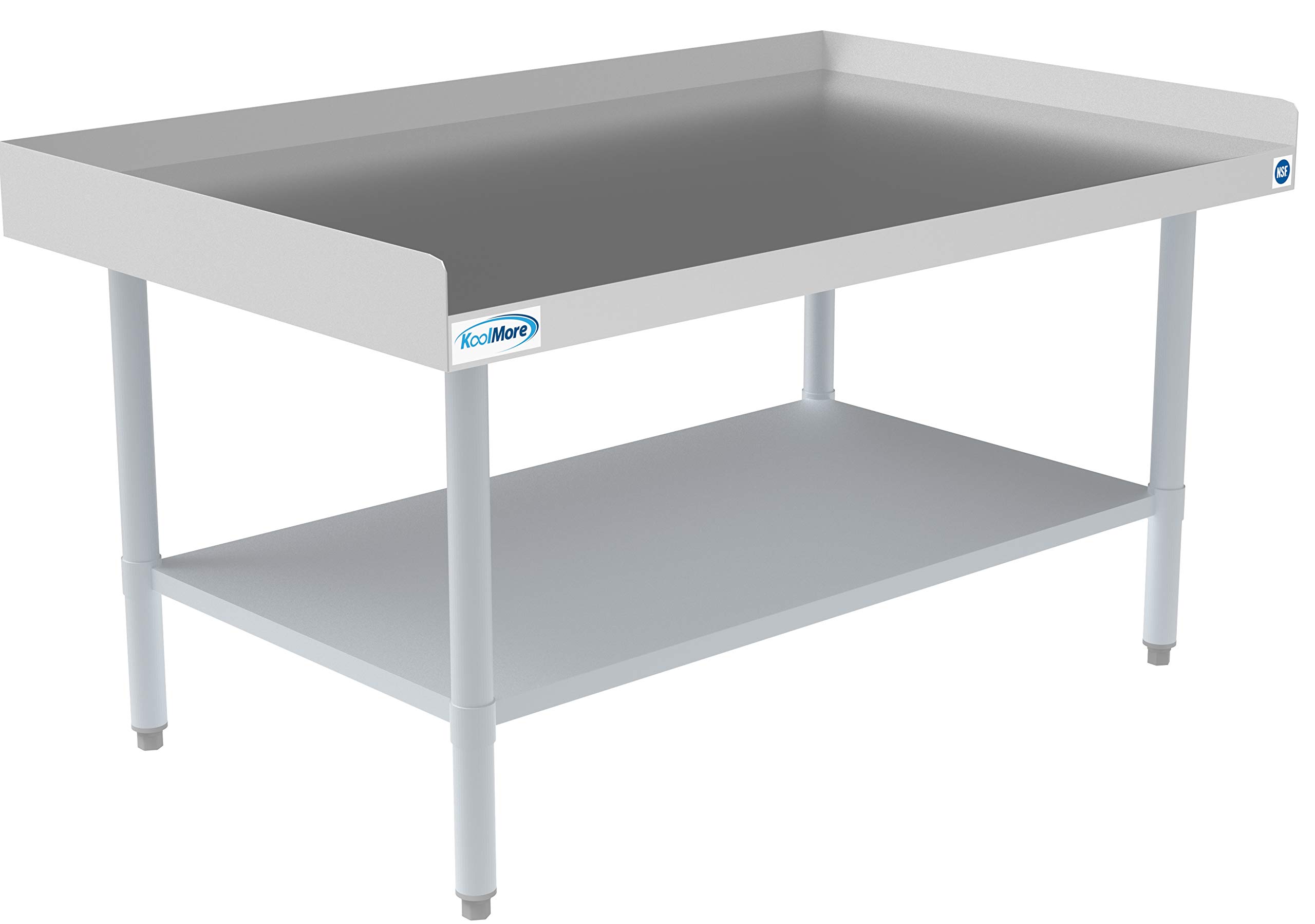 KoolMore EQT-163048 16 Gauge Stainless Steel Commercial Equipment Stand - 30 x 48 Heavy Duty Griddle Stand with Undershelf