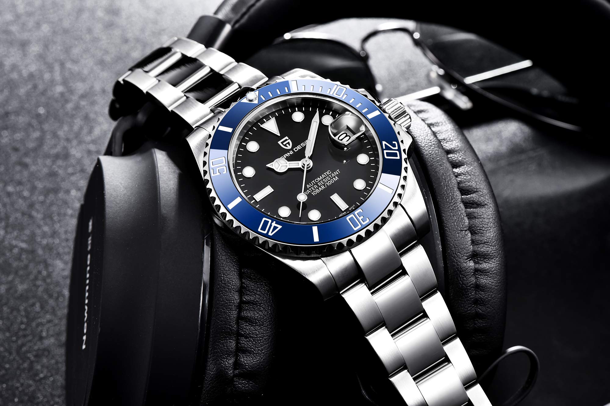 CEYADG Pagani Design Men's Watches Japanese Automatic Mechanical 40mm Sport Waterproof Stainless Steel Sapphire Glass Wrist Watch