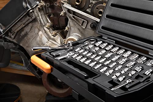 GEARWRENCH 46 Pc. 1/4" & 3/8" Drive 6 Pt. Pass-Thru Mechanics Tool Set, SAE/Metric - 8946