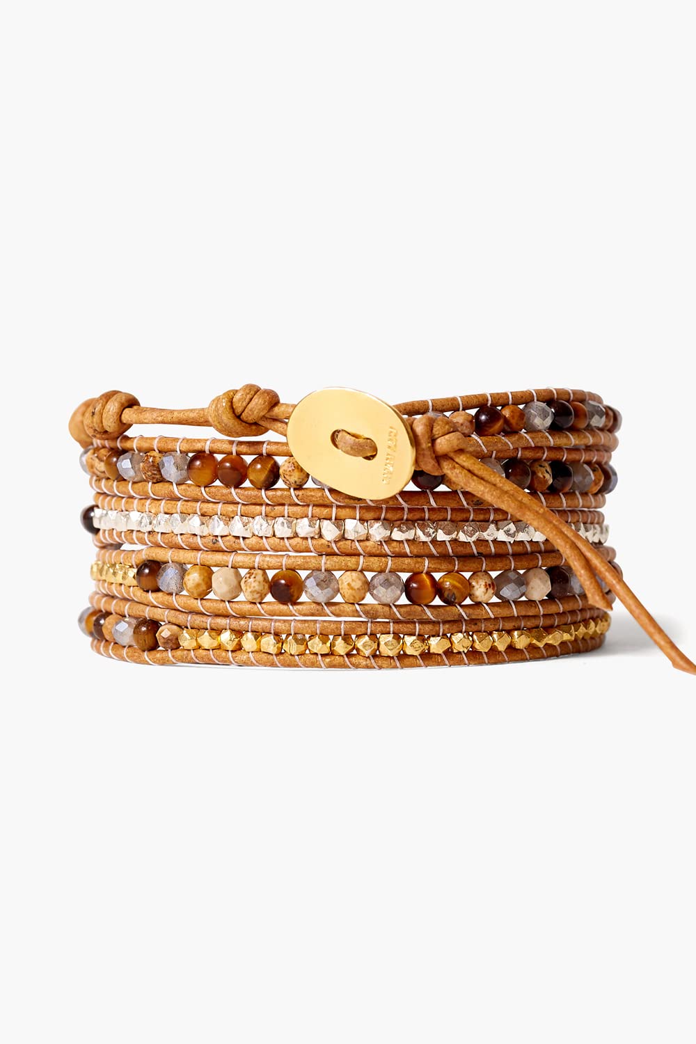 Chan Luu Tiger's Eye Mix Five Wrap Bracelet