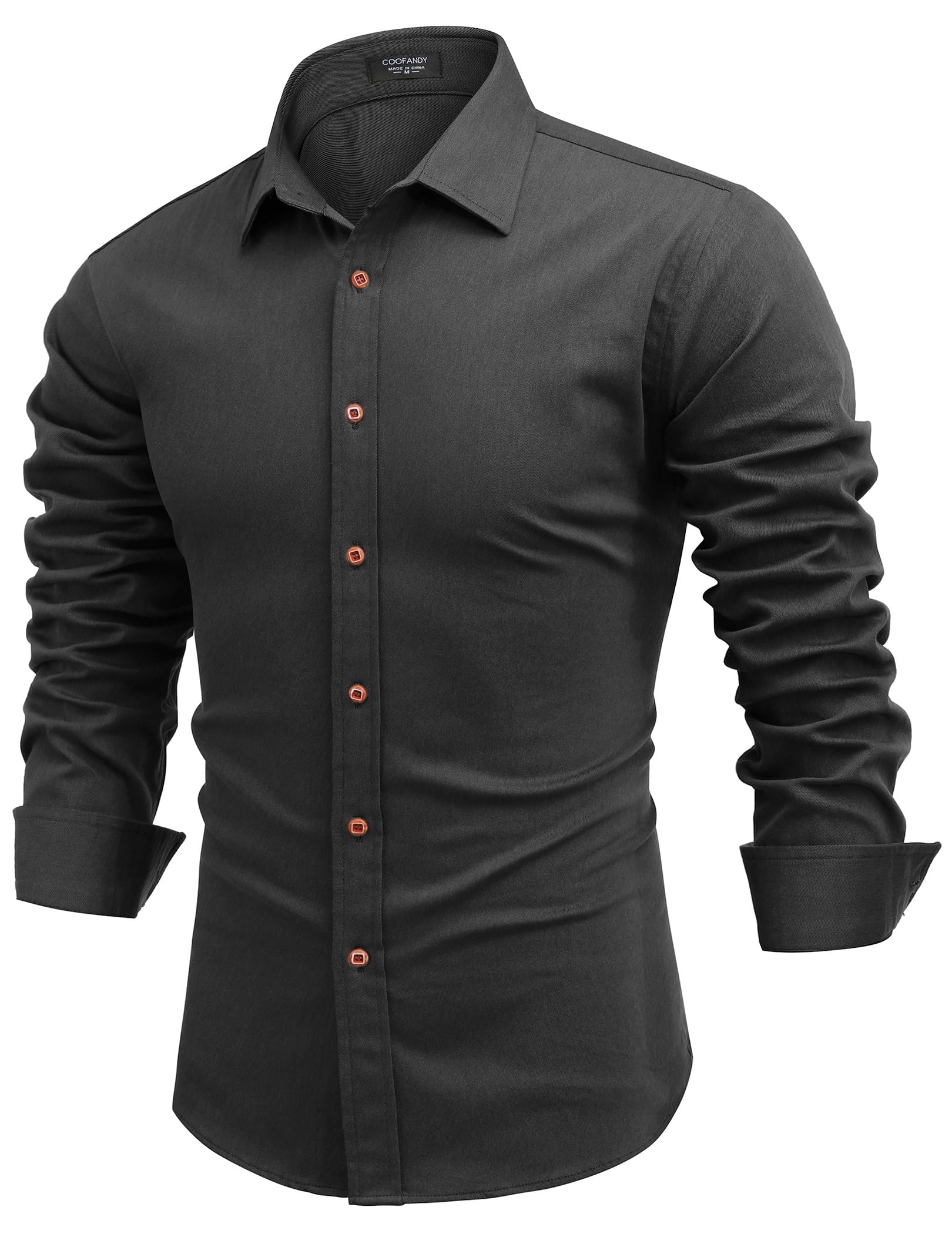 COOFANDY Men Long Sleeve Button Down Shirts Denim Cowboy Shirt for Men Western Style