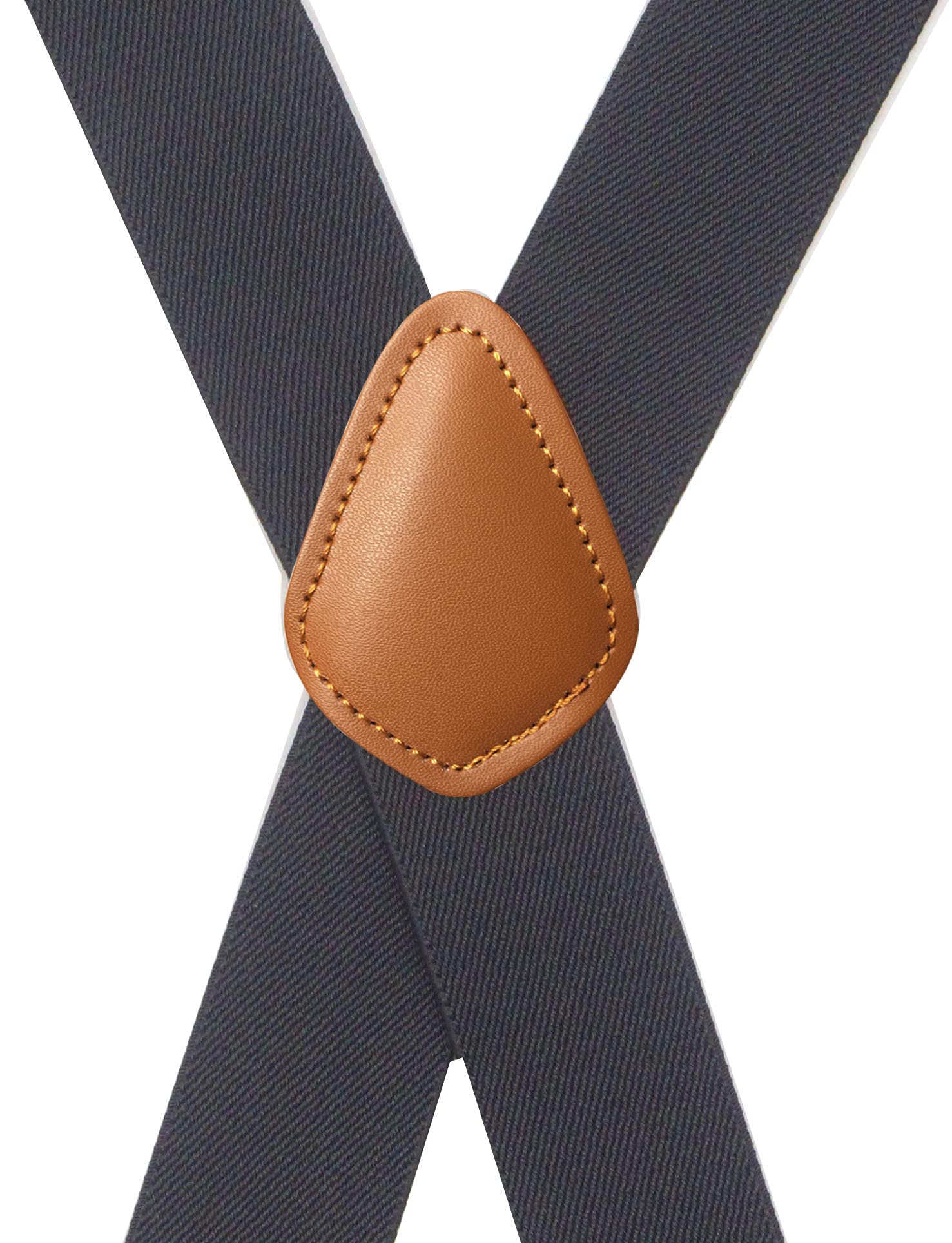Cedrainy Suspenders For Men 1.4 Inch X Back Wide Suspender Heavy Duty Swivel Belt Loops With 4 Snap Hooks(Dark Grey)