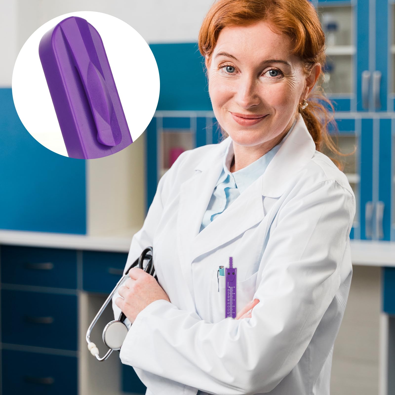 EKG Caliper ECG Caliper Electrocardiogram Divider for Nursing,Electrocardiographs Measuring Tool for Doctors, Nurses, Medical Student - Purple