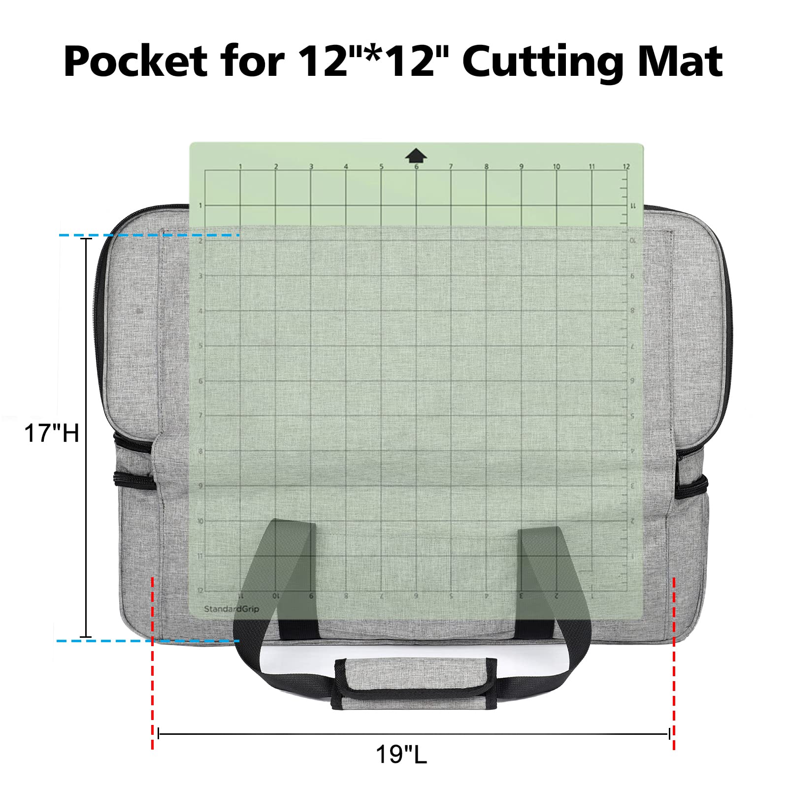 Carrying Case for Cricut Maker, Maker 3, Explore Air, Air 2, Silhouette Cameo 4 and Accessories, Double Layer Water-Resistant Storage Tote Bag for Die Cut Machine with Dust Cover (Bag Only), Grey