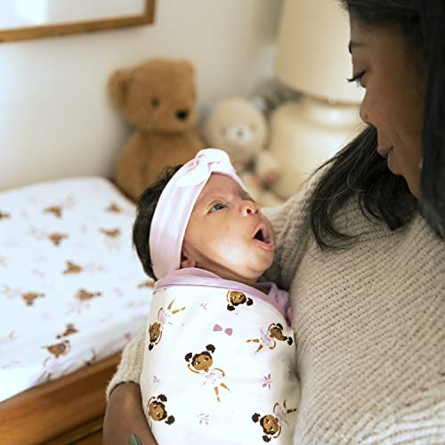 Little Muffincakes Baby Swaddle 100% Cotton, Ballerina Theme (Zhara) for Newborn - 3 Months