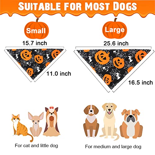 Halloween Dog Bandanas Pet Costumes - 6 Pack Triangle Scarf Adjustable Pet Bibs Kerchief Set Costume Accessories Decorations for Dogs Cats Pets Holiday Festivals Party (Large)