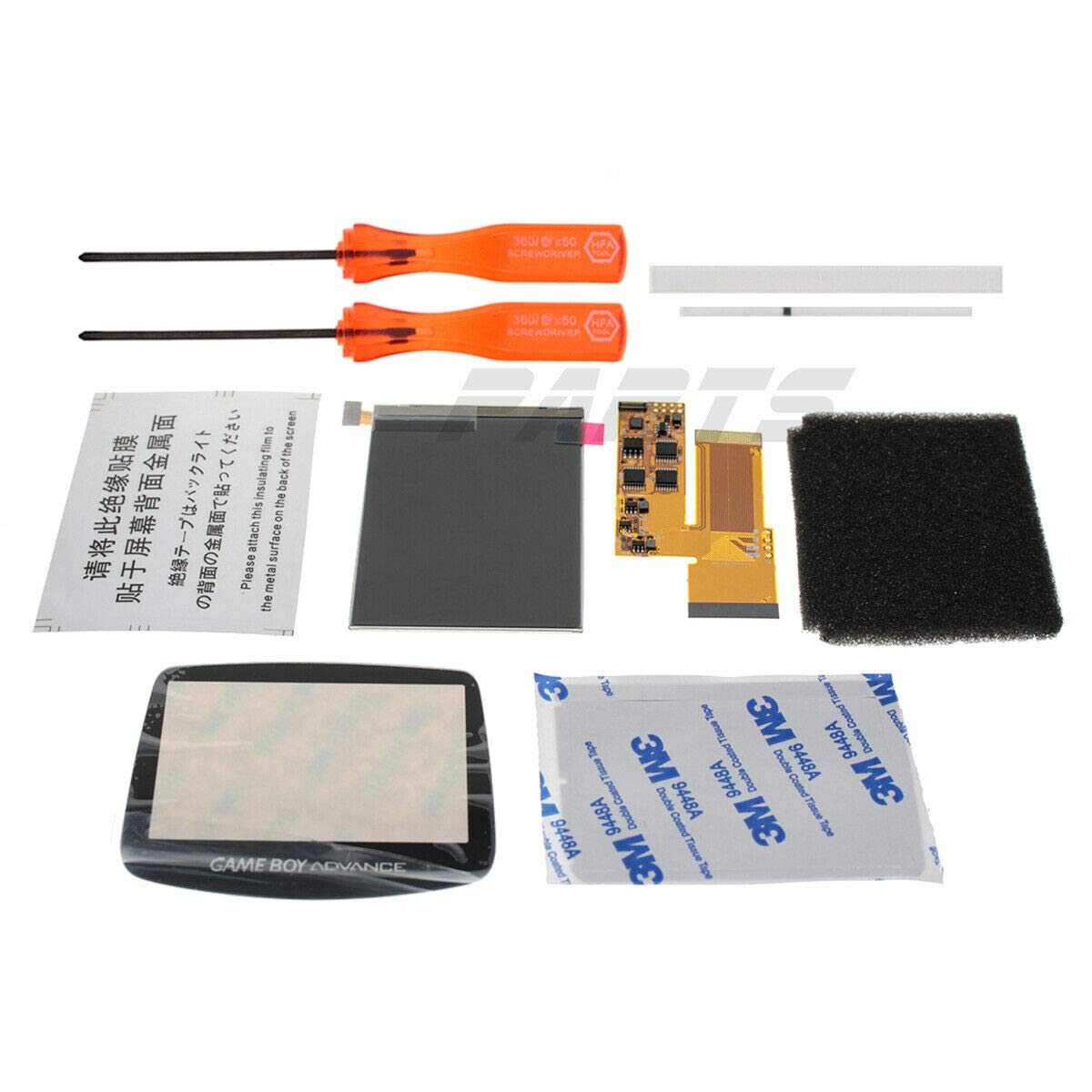 New Screen MOD LCD Backlight Kit for Nintendo GBA IPS v2 US