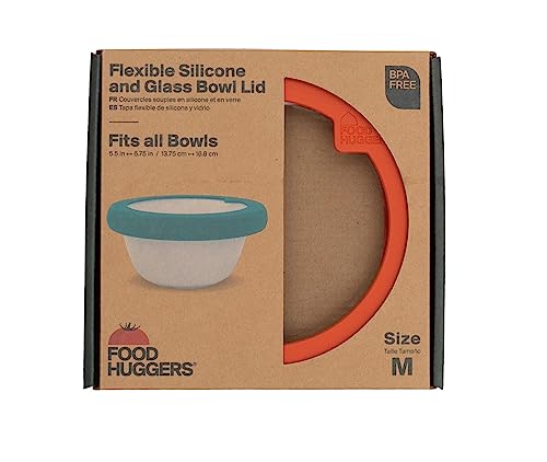 Replacement Lids for Glass Storage Containers by Food Huggers | Silicone & Glass Lids that Don’t Crack | Fits Most Round Container Brands & Bowls | 100% Plastic Free (1 Lid (Medium), Terracotta)