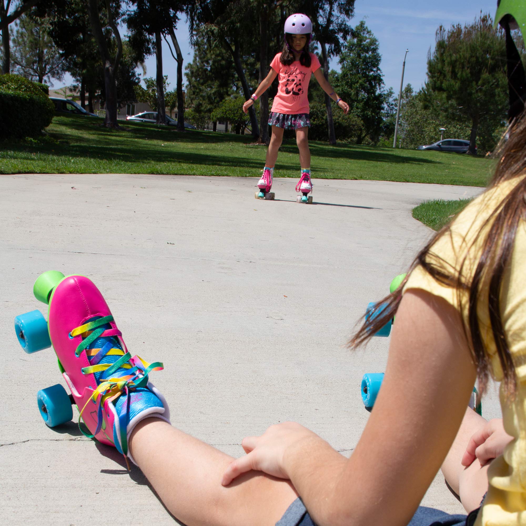 Circle Society Classic Adjustable JoJo Siwa Children's Roller Skates, 12-3 US Girls, Party in Pink