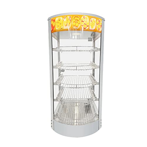 Countertop Food Warmer Display with Curved Glass Hot Display Case Commercial Heated Food Cabinet 5 Layers(14"(5 layer))