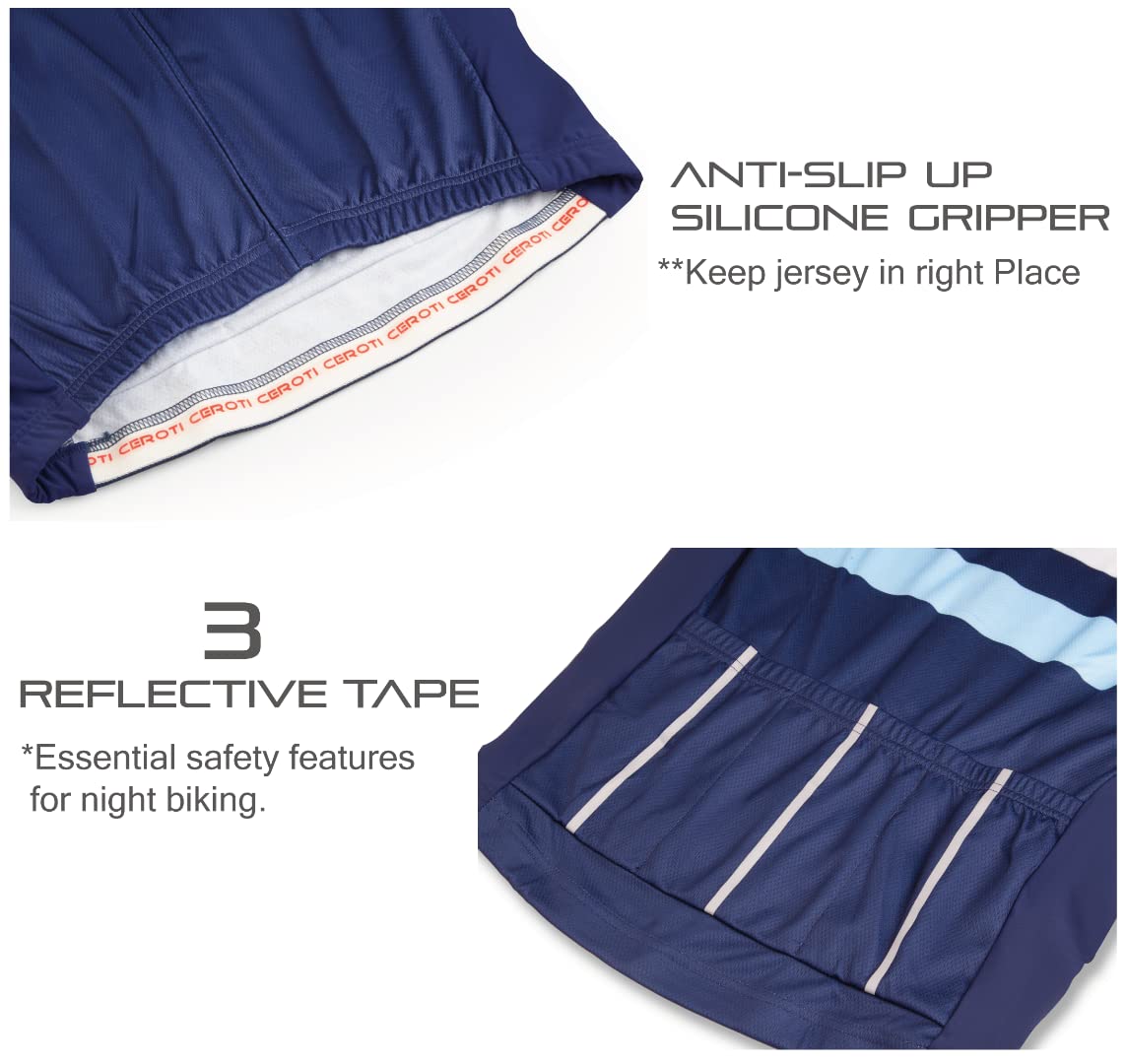 CEROTIPOLAR Snug Fit Cycling Bike Jerseys Fleeced, Fall Winter Long Sleeve Bicycle Jackets