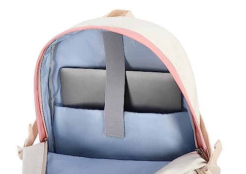 Jaygulf Waterproof Women Laptop Backpack Fashion Girl Daypack Cream