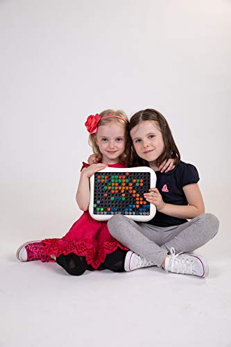 Quercetti Peg Brite Light-Up Toy - Design and Create Mosaic Art on The Peg Board with 120 Pegs & Bright LED Lights, Promotes Creative Thinking and Fine Motor Skills, for Kids Ages 3 Years & Up