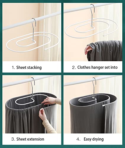 DEPILA Spiral Sheet Hanger Space Saving Hangers for Sheets Bedspreads Coverlets Mattresses Tablecloths Sofa Covers Blankets Shawls Scarfs Capes A9 Coat Hanger