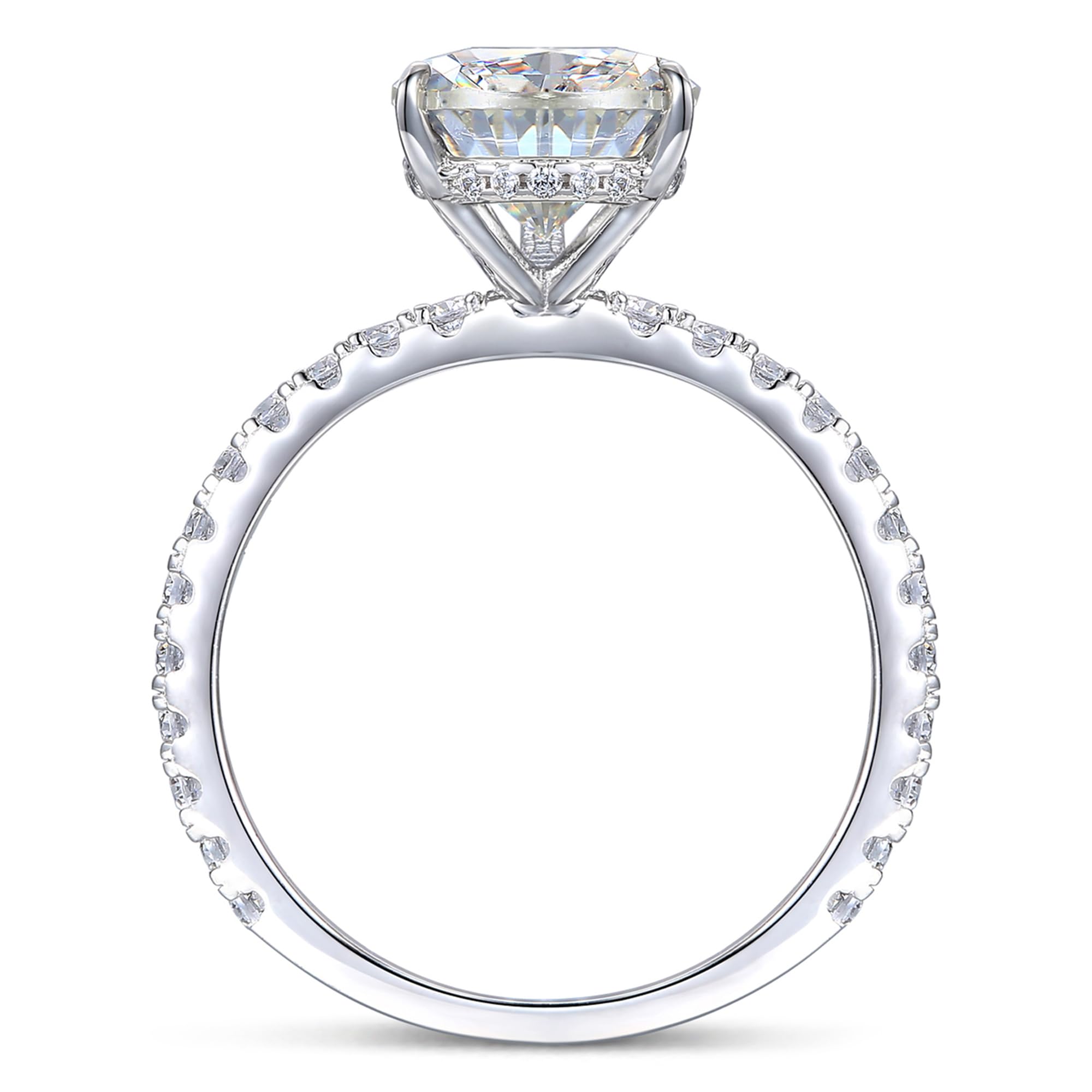 CGSRING Moissanite Rings 8x12mm 4 Carat D Color VVS1 Pear Cut Moissanite Engagement Ring for Women Size 4-12 (11)