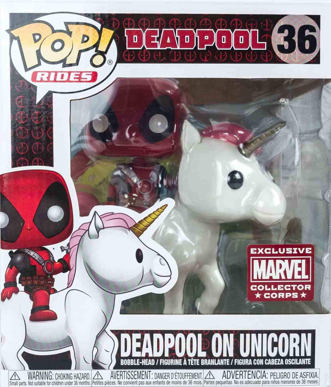 NEW! FUNKO POP! RIDES #36 Excusive Marvel Collectors Corps Deadpool On Unicorn