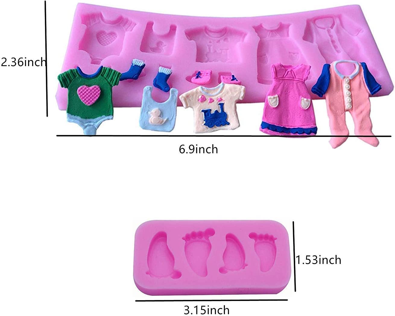 Cute Baby Silicone Fondant Cake Mold Kitchen Baking Mold Cake Decorating Moulds Modeling Tools，Gummy Sugar Chocolate Candy Cupcake Mold(6 PACK )
