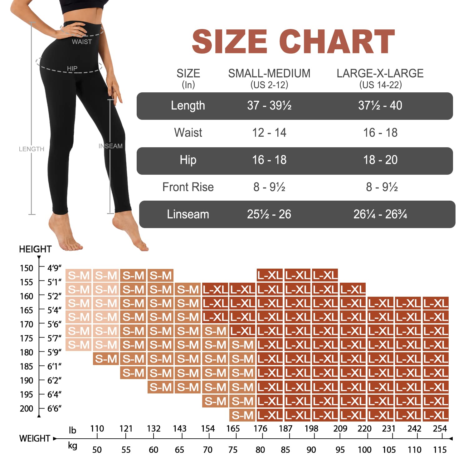 CTHH Leggings for Women Tummy Control-High Waisted Non See Through Black Soft Workout Yoga Pants
